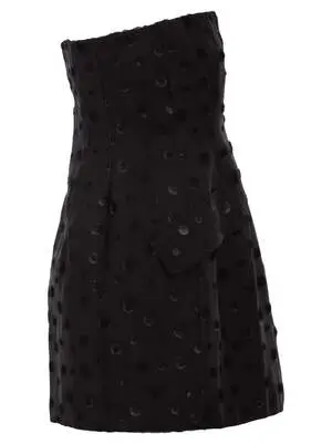 Sportmax Flocked Silk Bustier Mini Dress