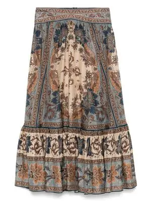 Zimmermann Ascension Tiered Midi Skirt - Blue
