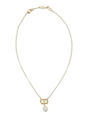 Valentino Garavani Vlogo Charm Chain Necklace - Multicolor