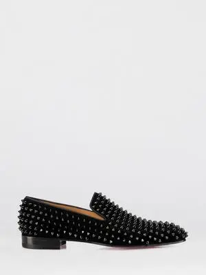 CHRISTIAN LOUBOUTIN Dandelion Spikes Velvet Loafers - Black