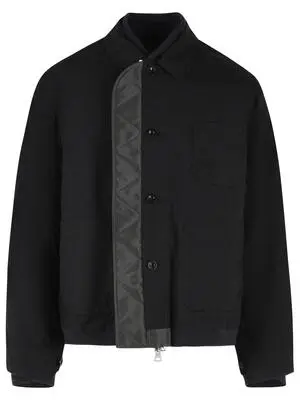 Sacai And Green Polyamide Reversible Jacket