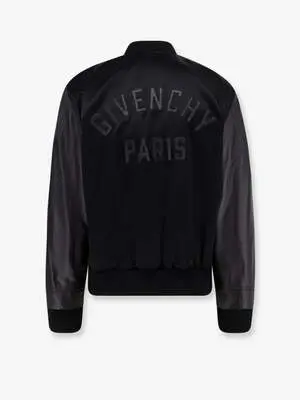 Givenchy Cotton And Nylon Jacket With Leather Sleeves - Multicolor