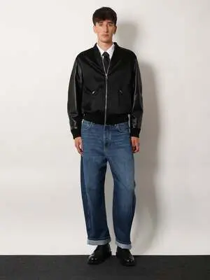 Givenchy Cotton And Nylon Jacket With Leather Sleeves