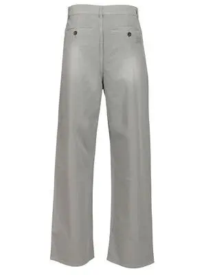 Miu Miu Cotton Wide Fit Trousers - Gray