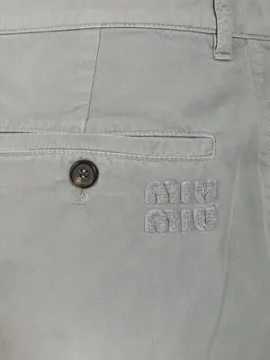 Miu Miu Cotton Wide Fit Trousers - Gray