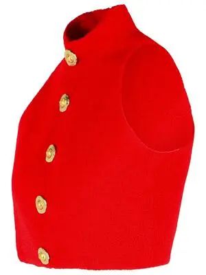 Balmain Virgin Wool Top - Red