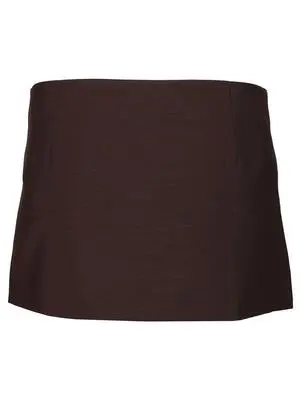 Miu Miu Sporty Mohair Miniskirt - Brown