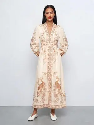 Zimmermann Indra Plunge Midi Dress