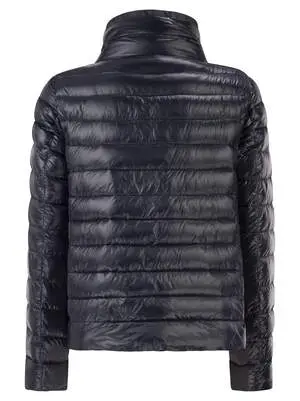 Herno Reversible Ultra-light Nylon Down Jacket With Funnel Neck - Blue