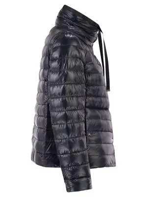 Herno Reversible Ultra-light Nylon Down Jacket With Funnel Neck - Blue