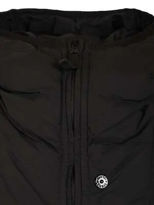Stone Island Hooded Down Jacket In Stretch Fabric