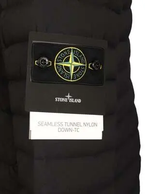 Stone Island Hooded Down Jacket In Stretch Fabric
