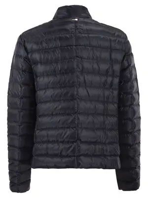 Herno Ultra-light Nylon Down Jacket With Funnel Neck And Adjustable Ribbons