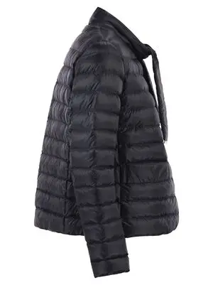Herno Ultra-light Nylon Down Jacket With Funnel Neck And Adjustable Ribbons