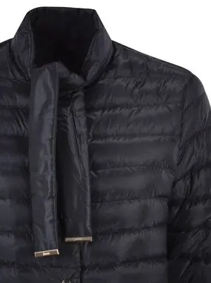 Herno Ultra-light Nylon Down Jacket With Funnel Neck And Adjustable Ribbons