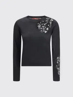 Max Mara Silk And Wool Knit Top - Black
