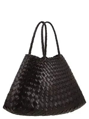 Dragon Diffusion Santa Croce Small Woven Leather Bag - Brown
