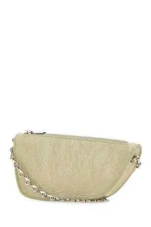Burberry Pastel Leather Micro Shield Crossbody Bag - Green