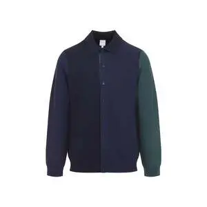 Paul Smith Wool Knit Cardigan Shirt - Blue