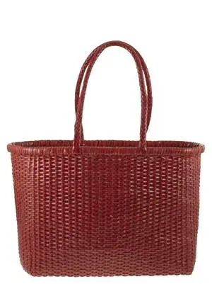 Dragon Diffusion Weave Braided Leather Bag L - Red