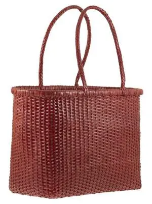 Dragon Diffusion Weave Braided Leather Bag L - Red