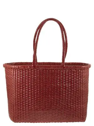Dragon Diffusion Woven Leather Tote Bag - Red