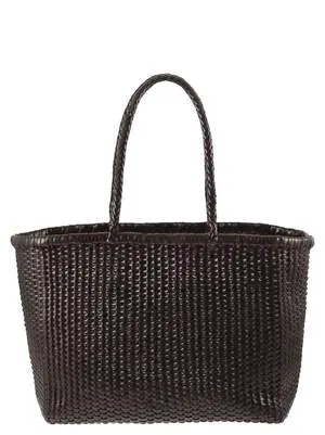 Dragon Diffusion Weave Braided Leather Bag L - Brown