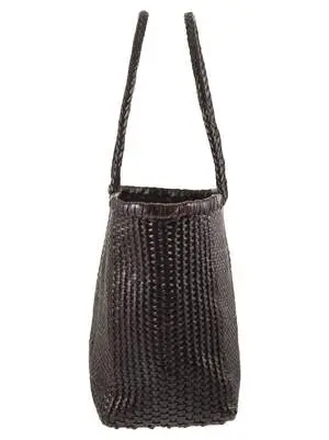 Dragon Diffusion Weave Braided Leather Bag L - Brown