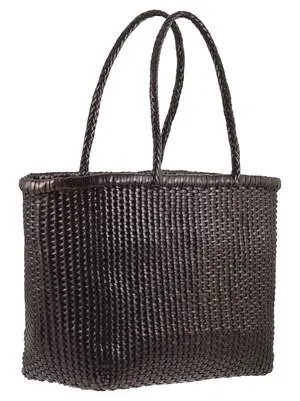 Dragon Diffusion Weave Braided Leather Bag L - Brown