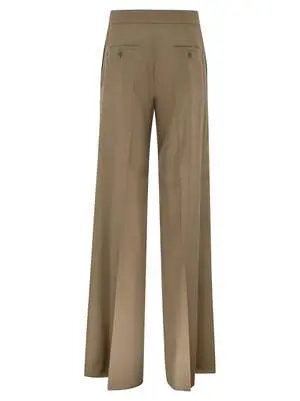 Max Mara Virgin Wool And Silk Wide-leg Trousers - Brown