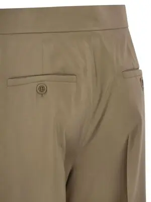 Max Mara Virgin Wool And Silk Wide-leg Trousers - Brown