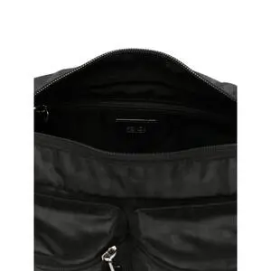 Fendi Ff Logo Jacquard Shoulder Bag - Black
