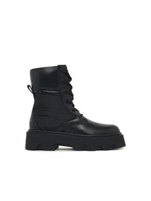 Moncler Aurea Leather Blend Boots - Black