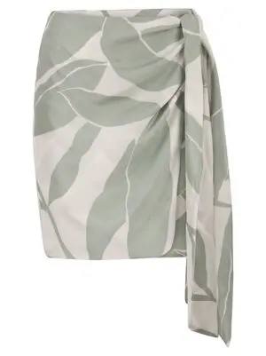 Max Mara Mxmstrano Printed Pure Silk Wrap Skirt