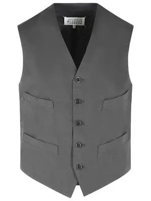 MAISON MARGIELA Grey Cotton And Silk Vest - Gray