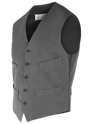 MAISON MARGIELA Grey Cotton And Silk Vest
