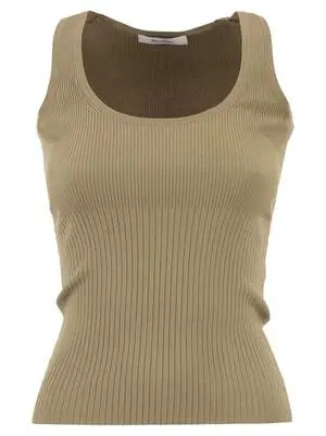 Max Mara Viscose Blend Yarn Top - Yellow