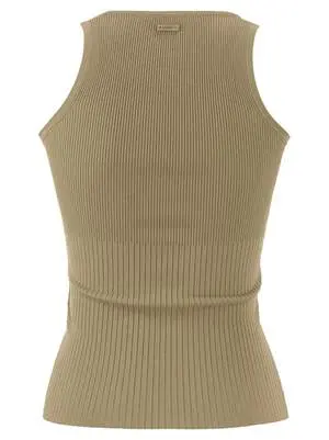 Max Mara Viscose Blend Yarn Top - Yellow