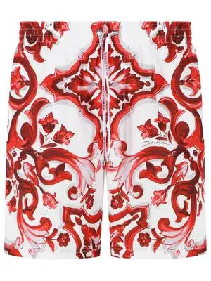 Dolce & Gabbana Maiolica Print Medium Boxer Shorts - White