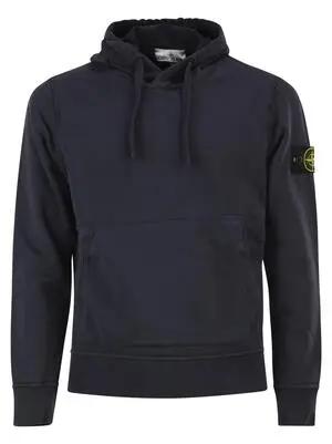 Stone Island Regular Fit Sweatshirt With Hood And Kangaroo Pocket - Blue