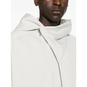 Rick Owens Asymmetric Zip Hoodie - Cream
