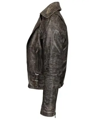 DIESEL® Leather Biker Jacket - Gray