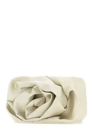 Burberry Ivory Nappa Leather Rose Clutch
