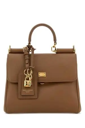 Dolce & Gabbana Biscuit Leather My Sicily Handbag - Brown