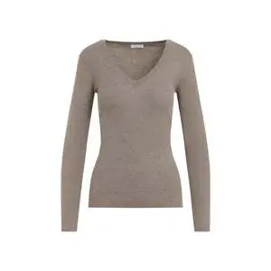Brunello Cucinelli Ribbed V-neck Sweater