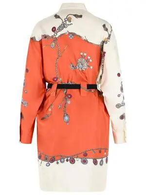 Versace And Ivory Silk Mini Dress