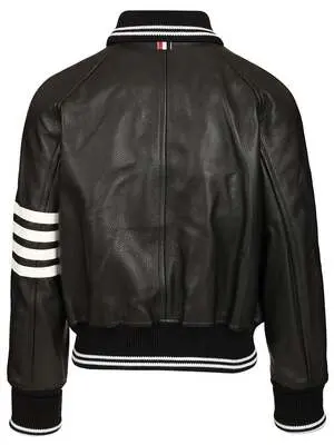 Thom Browne 4-bar Leather Bomber Jacket