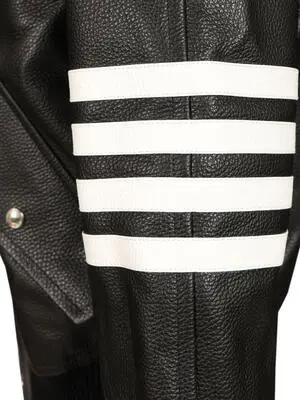 Thom Browne Leather Bomber Jacket - Black