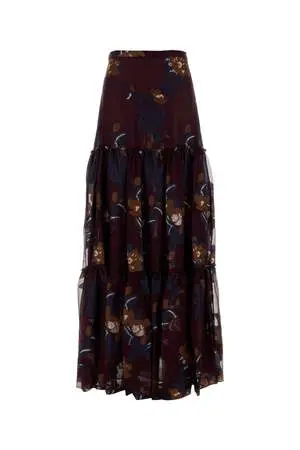 Etro Embroidered Chiffon Skirt - Multicolor