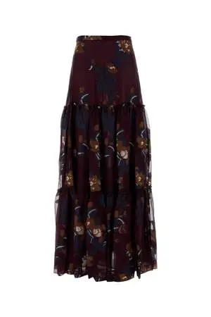 Etro Embroidered Chiffon Skirt - Multicolor